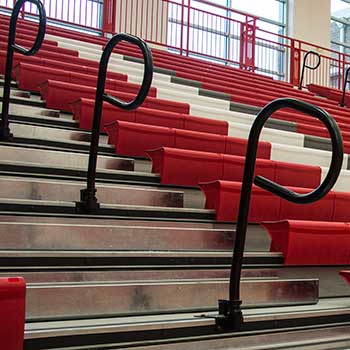 Aisle rails for telescoping stands and bleachers from Irwin Seating ...