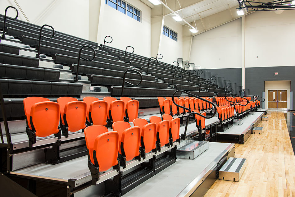 VersaTract telescopic bleacher system manufactured by Irwin Seating