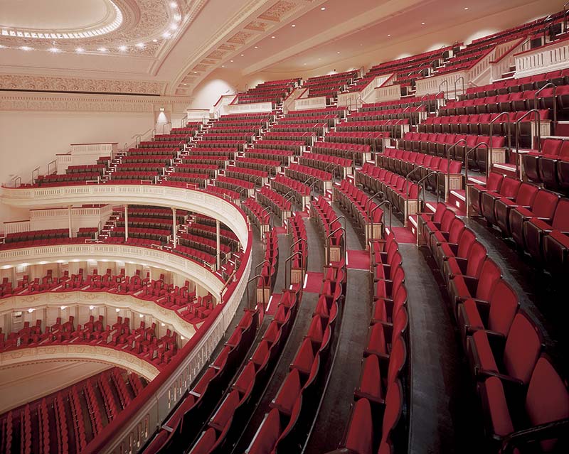 Carnegie hall with 6.6.04.8 Century PAC fixed audience seating ...