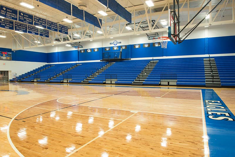 Georgetown High School gymnasium with model 4500 telescoping stands ...