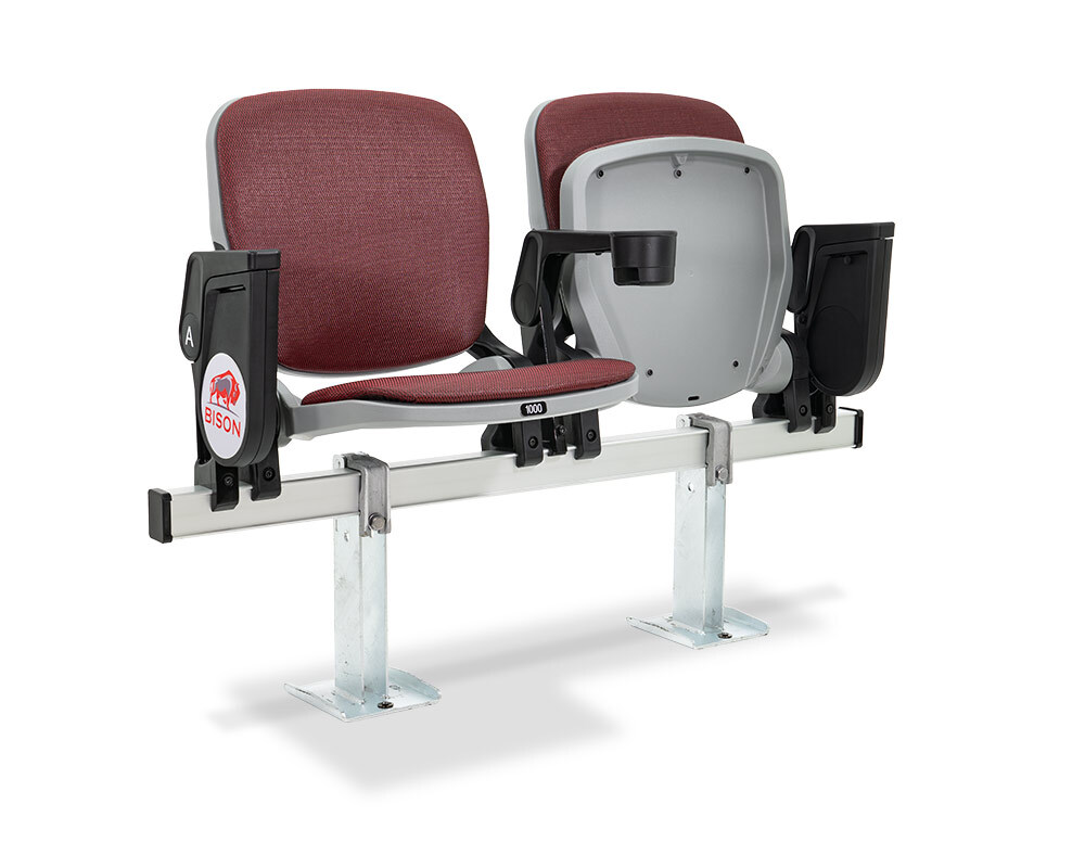 Padded and upholstered Centura CT302 rail-mount seating for arenas…