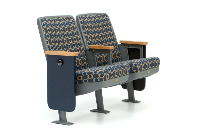 Floor Mount Citation chair with cast iron standards and a veneer…