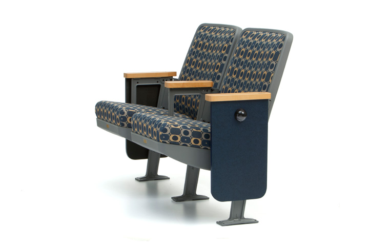 Floor Mount Citation chair with cast iron standards and a veneer…